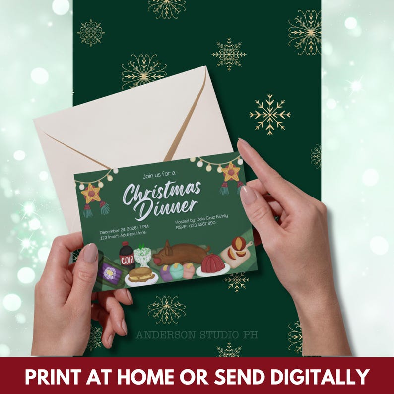 Filipino Christmas Party Invitation | Noche Buena, Paskong Pinoy ...