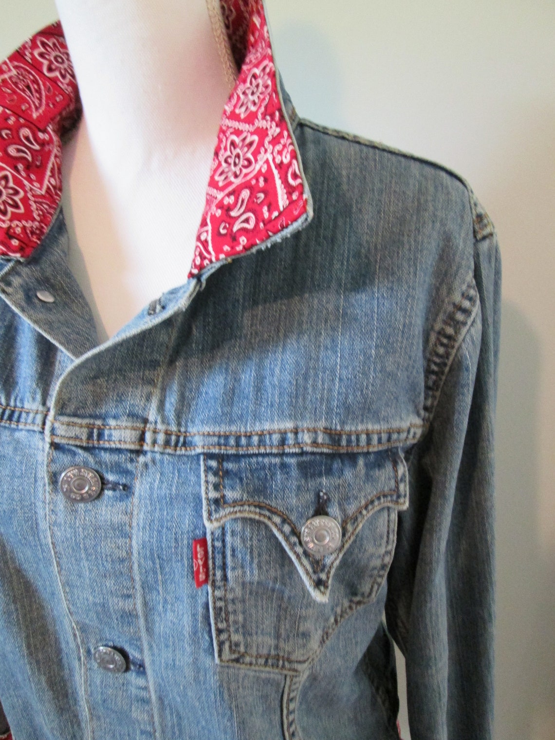 Upcycled Vintage Levi Iconic Type 1 Jean Jacket, American Theme ...