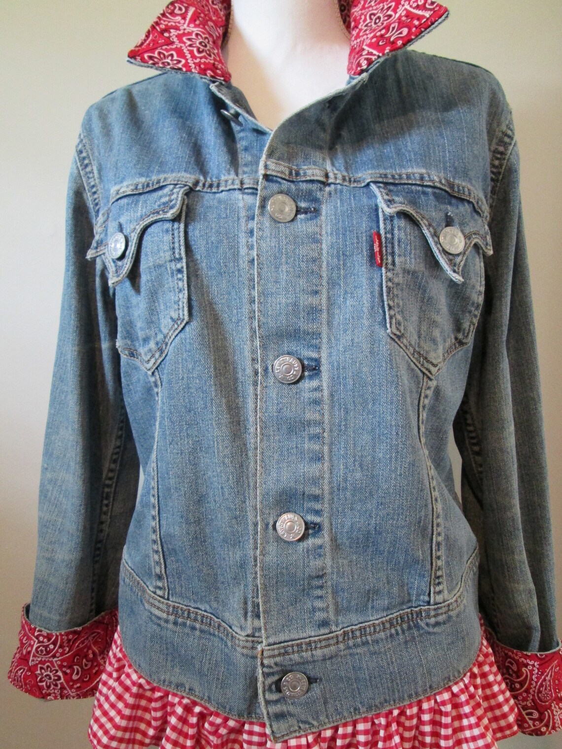 Upcycled Vintage Levi Iconic Type 1 Jean Jacket, American Theme ...