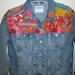 Boho Chic Denim Jacket, Artisan Crafted Patchwork Distressed Jean ...