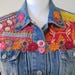 Boho Chic Denim Jacket, Artisan Crafted Patchwork Distressed Jean ...