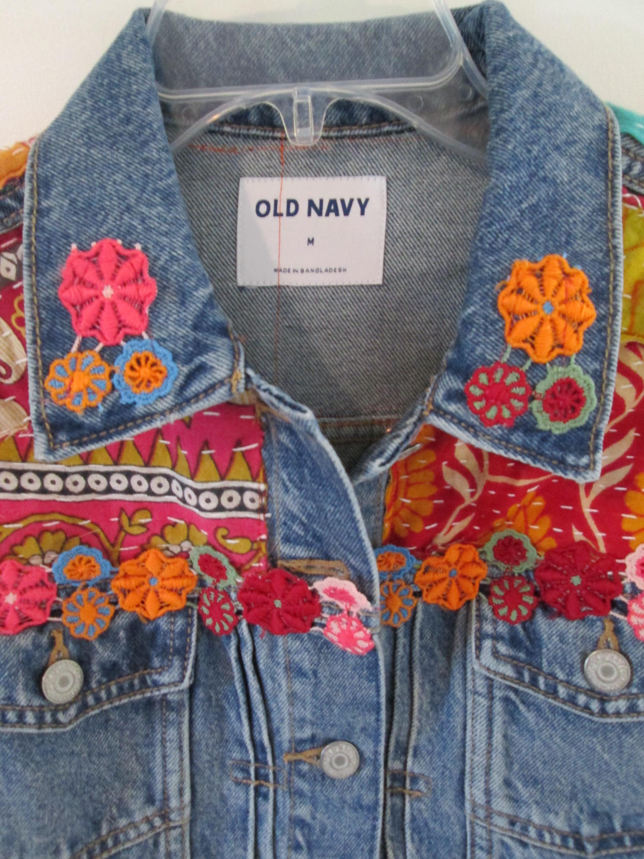 Boho Chic Denim Jacket, Artisan Crafted Patchwork Distressed Jean ...