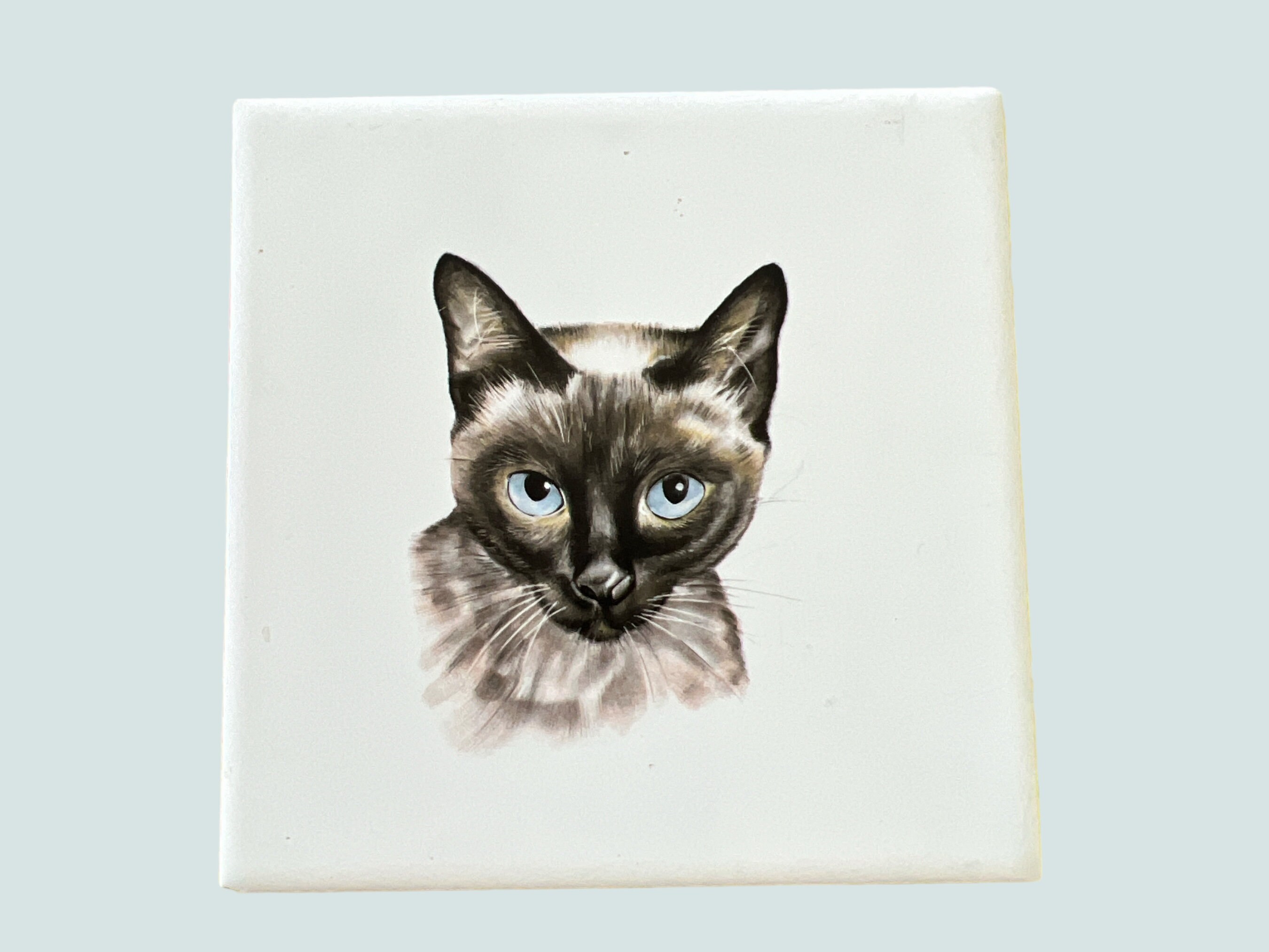 Square Siamese Cat Tile, Wall Mount or Place May. - Etsy