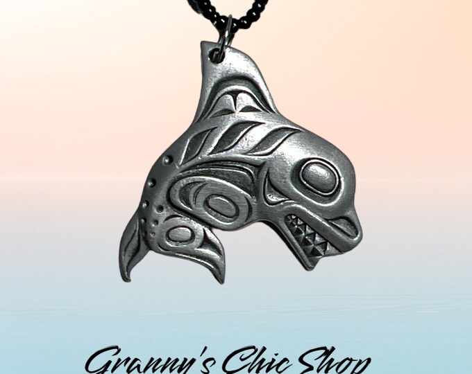 Vintage Native Design Orca /KILLER WHALE Pewter Pendant, Frederick, Canada - Etsy