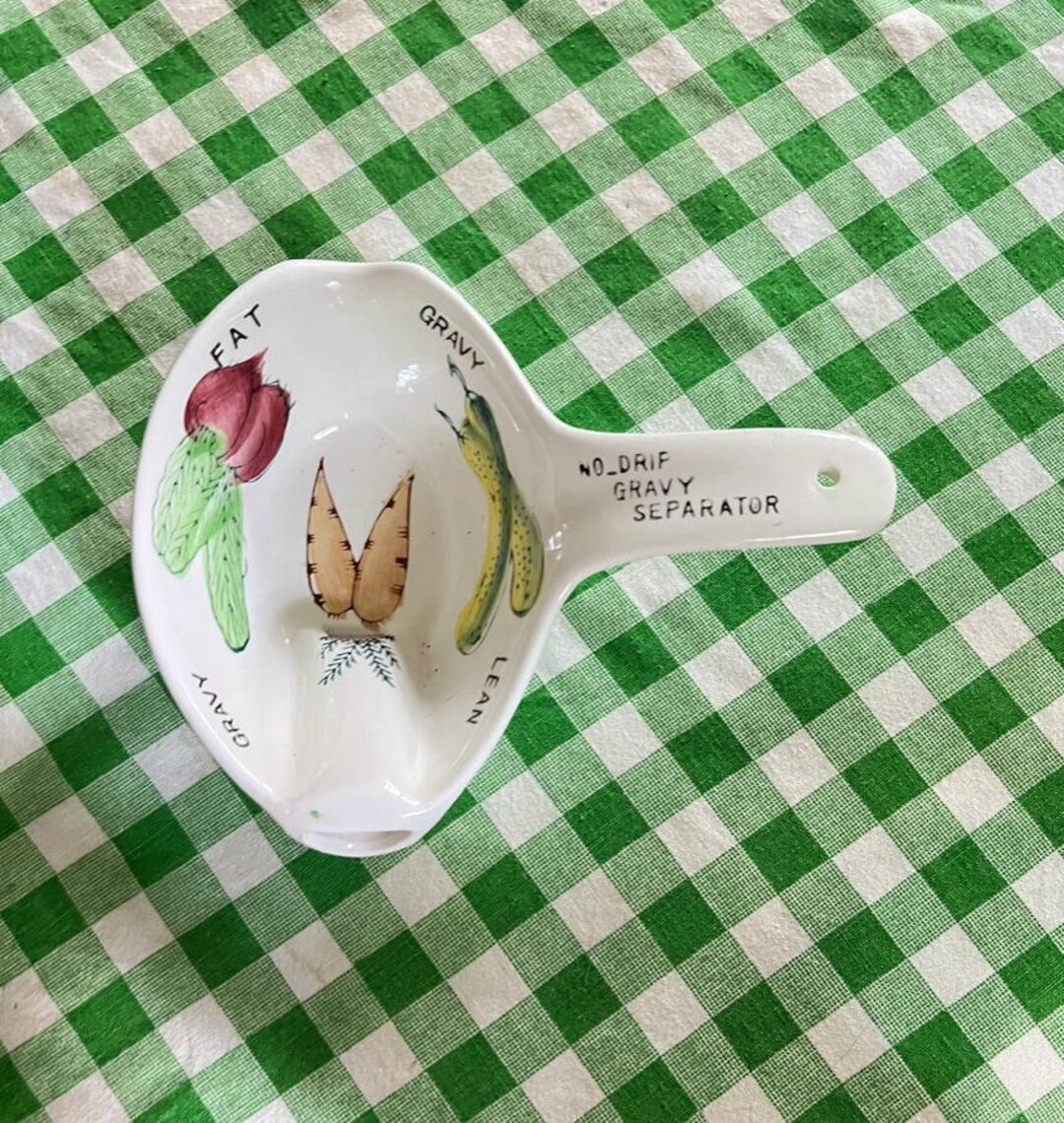 Vintage Kitchen Decor Colourful Gravy Boat With Fat Separator , Bright ...
