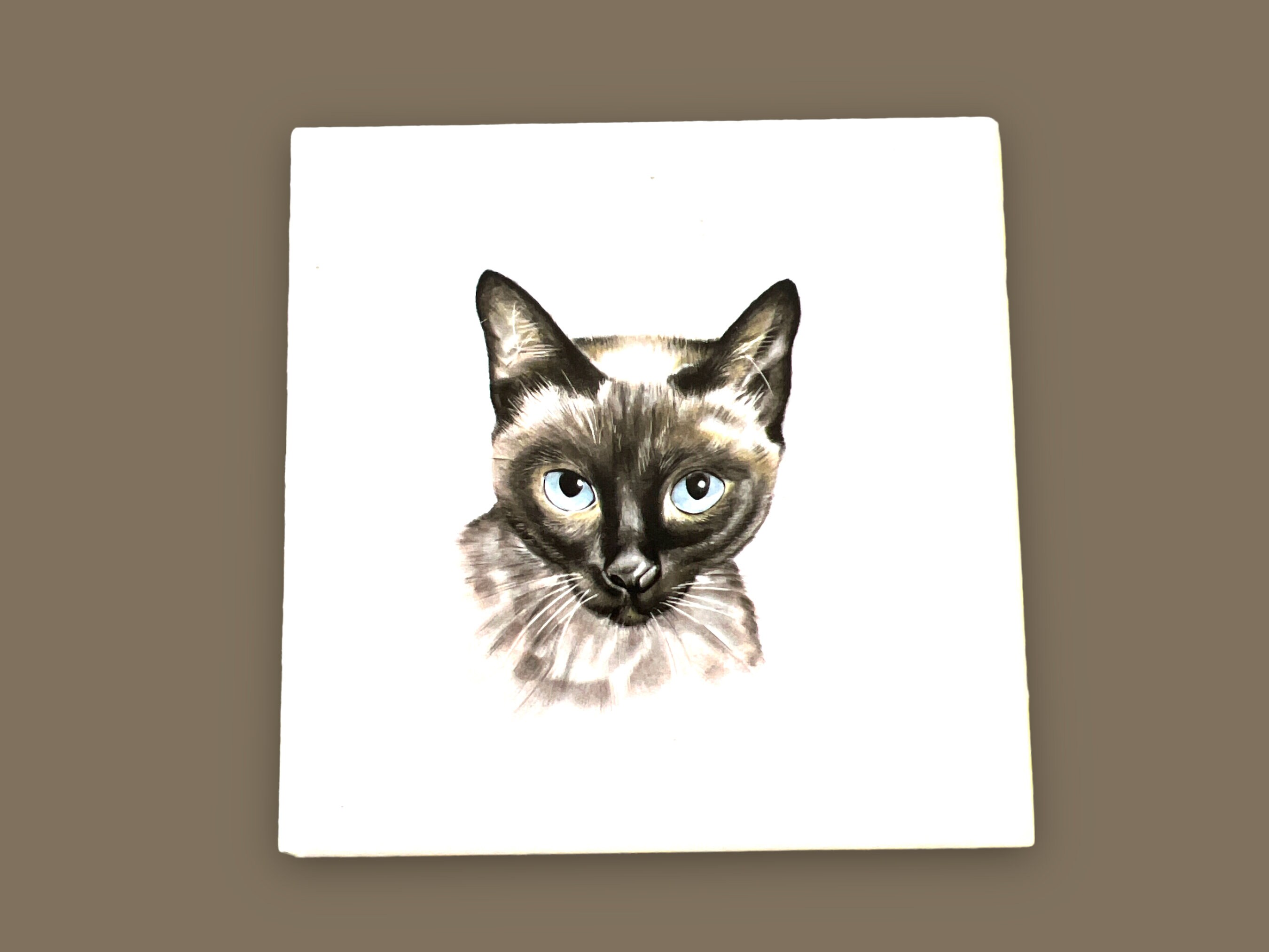 Square Siamese Cat Tile, Wall Mount or Place May. - Etsy