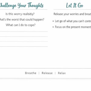 Worry Dump Printable – Anxiety Relief Worksheet – Mental Health Self ...