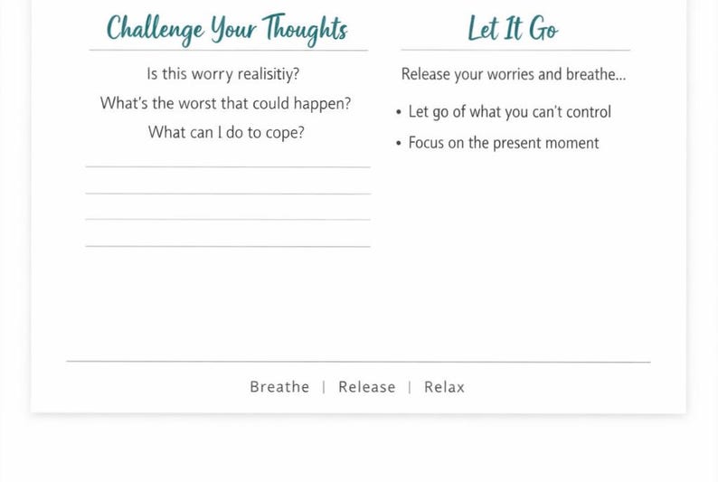 Worry Dump Printable – Anxiety Relief Worksheet – Mental Health Self ...