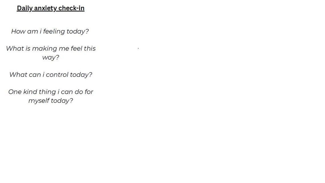 Daily Anxiety Check-in Printable | Mental Health Worksheet | Calm Self ...