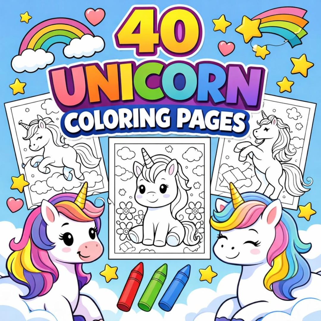 40 Unicorn Coloring Pages | Alphabet Learning Activity (PDF Download ...