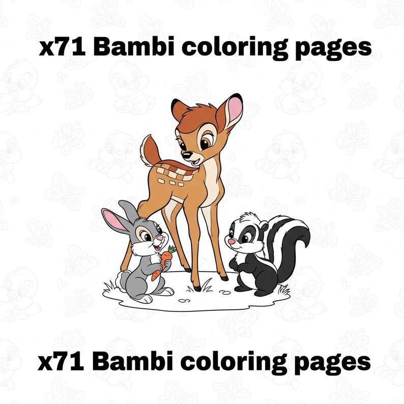 Bambi Coloring Pages | Woodland Creature Printables | Children's ...