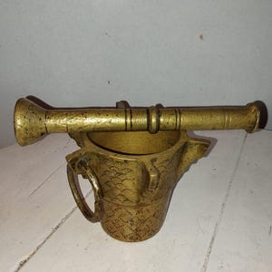 Vintage Moroccan Brass Mortar and Pestle: Jewish Artisan Craft - Etsy