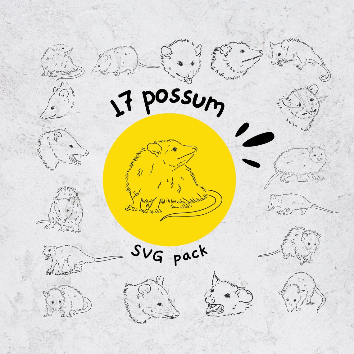 Possum SVG Bundle, Hand Drawn Possum SVG, Possum Svg, Paper Possums ...