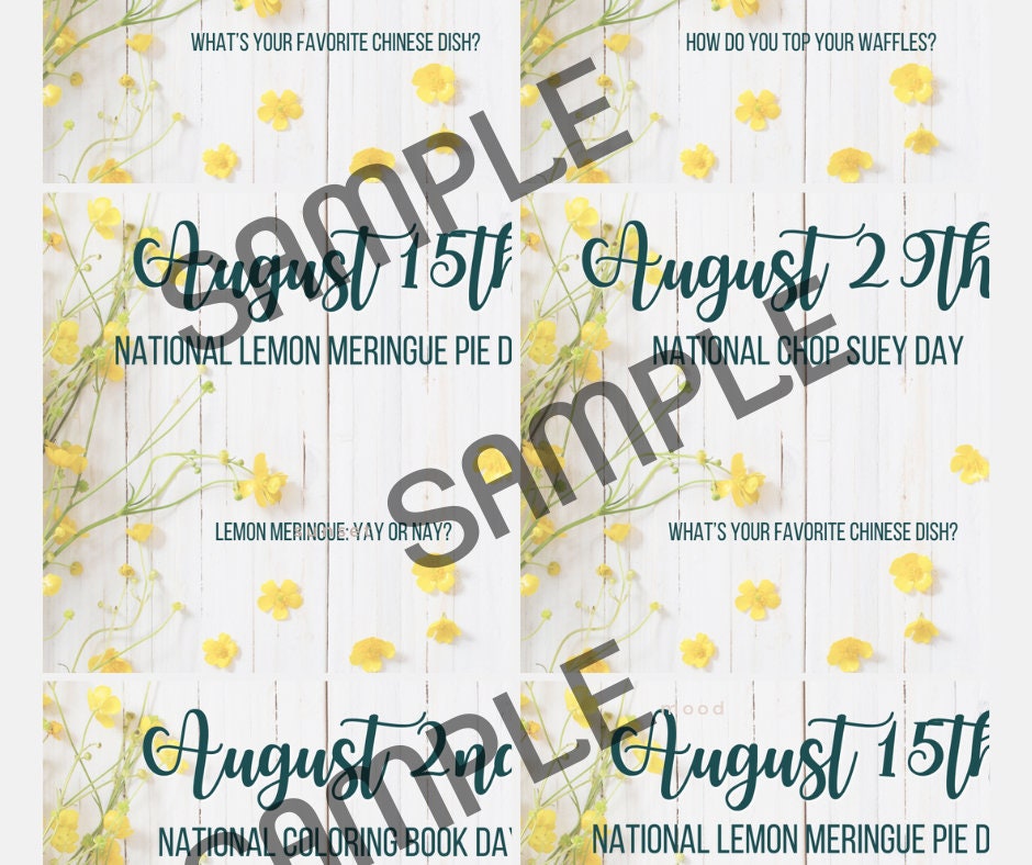 August 1 Month of Social Media Engagement Content Facebook Group Party ...