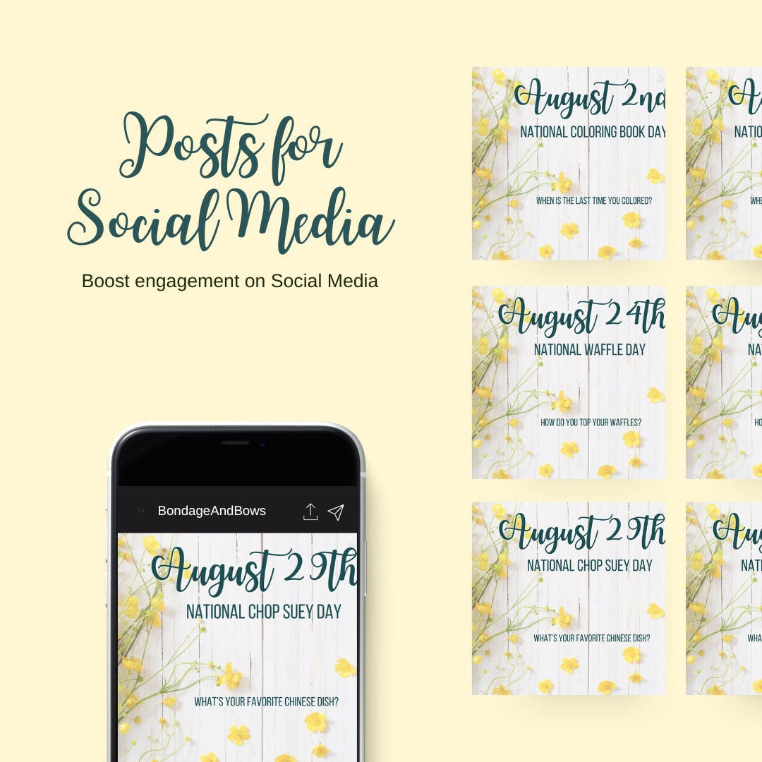 August 1 Month of Social Media Engagement Content Facebook Group Party ...