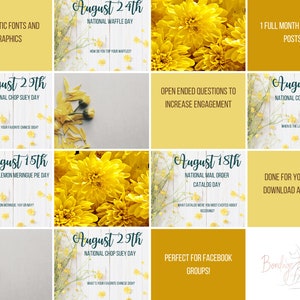 August 1 Month of Social Media Engagement Content Facebook Group Party ...