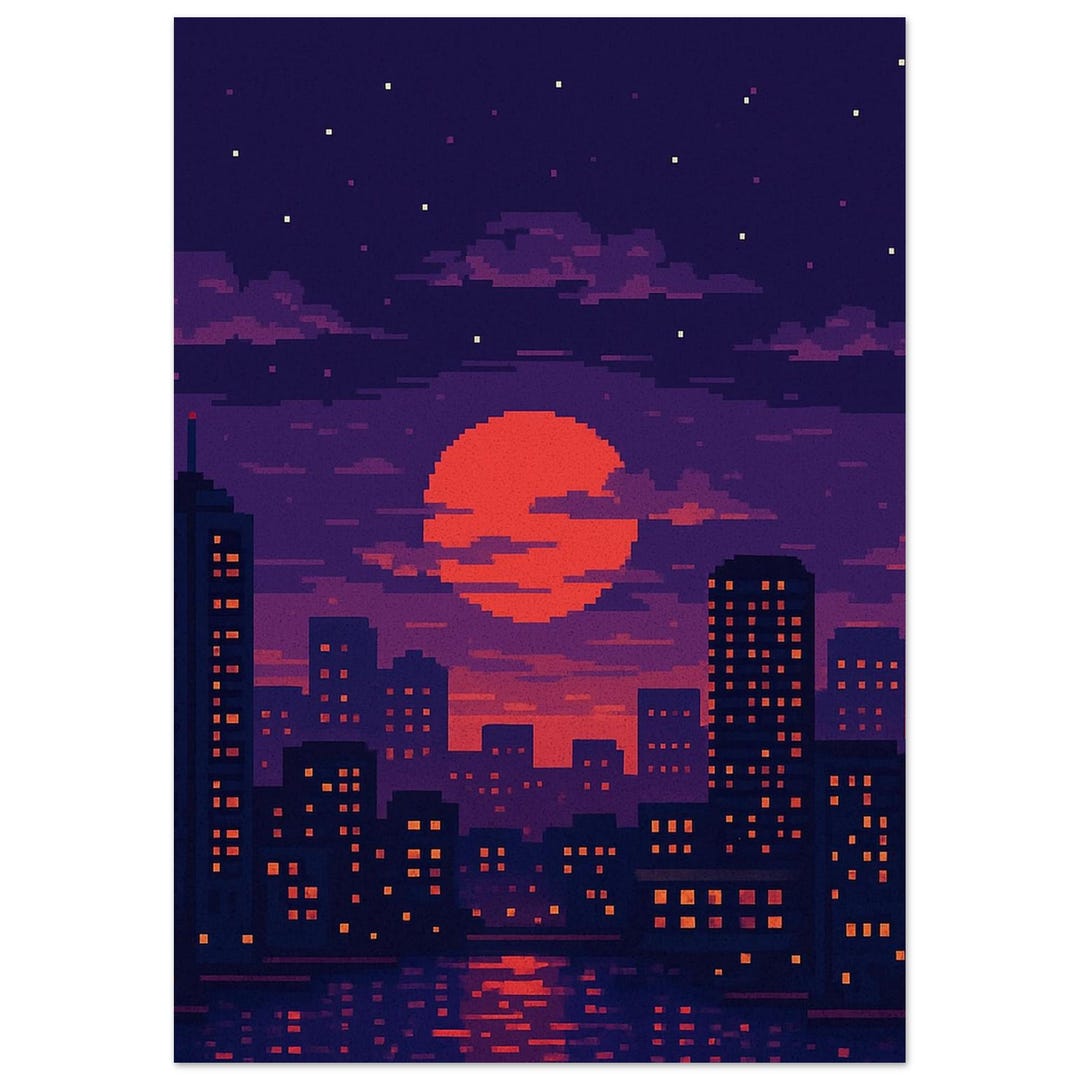 Retro Gamer Pixel Art Poster Set - Triptych Wall Art Gaming Room Decor ...