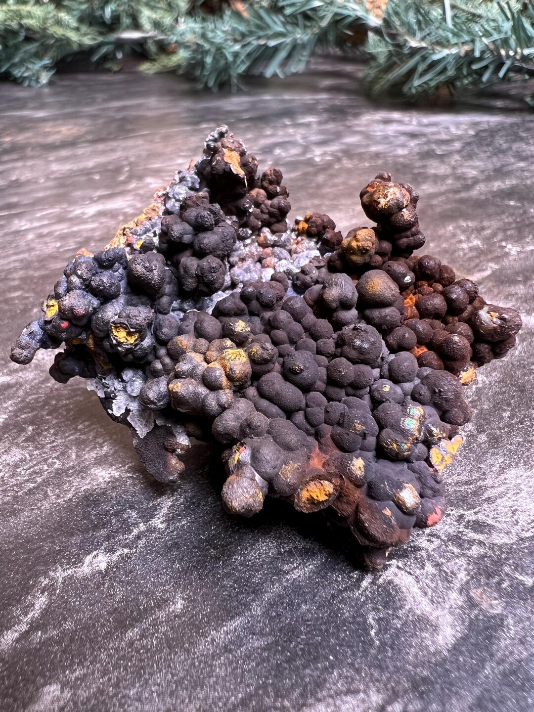 Iridescent Botryoidal Goethite With Calcite Potosí Mine Santa Eulalia ...