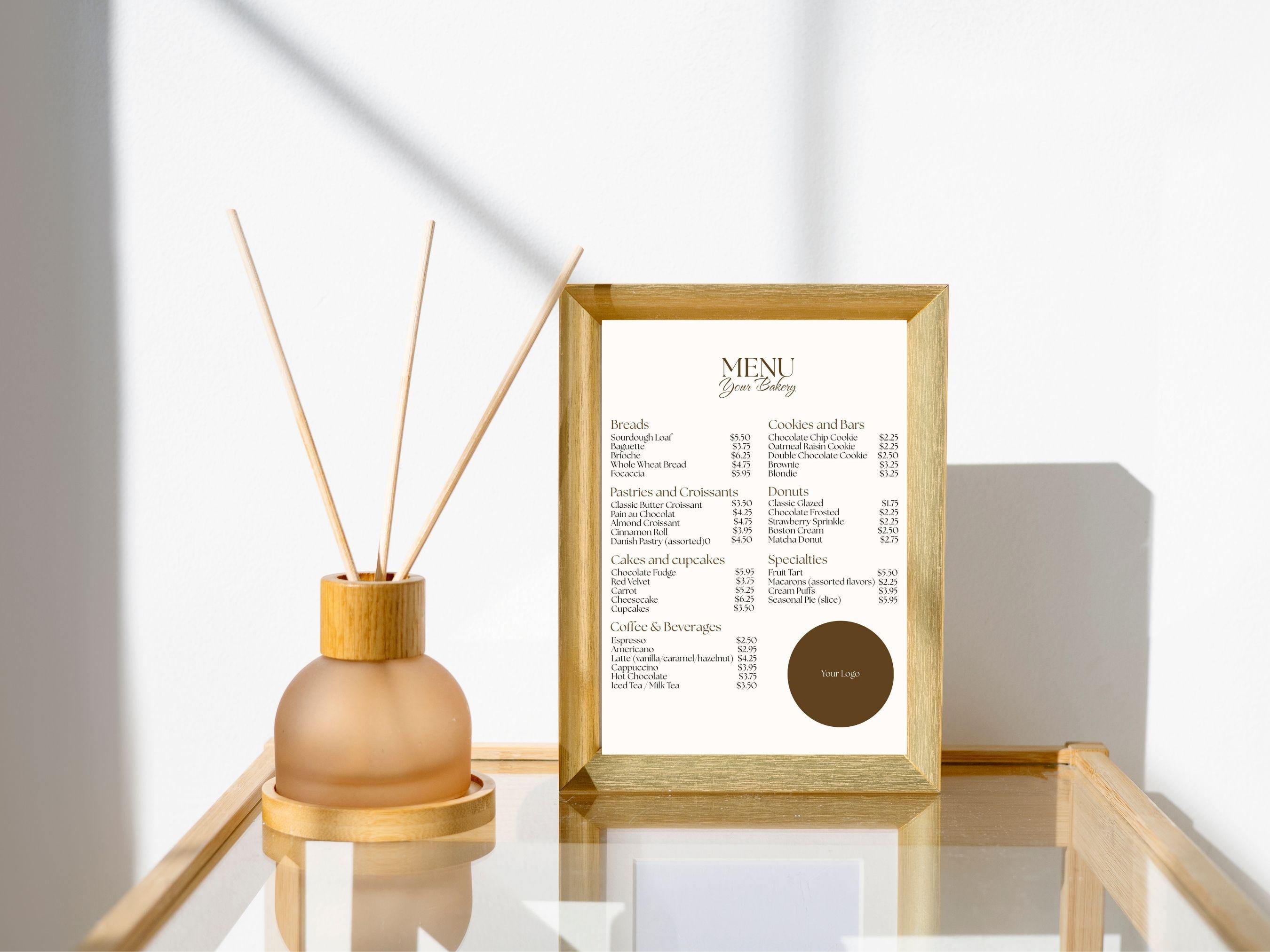 Baker Price List Menu List Template for Bakers Bakery Menu Template ...
