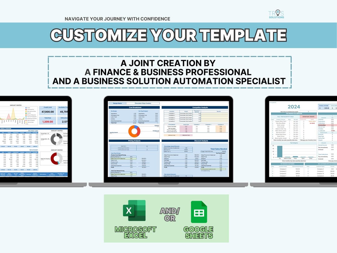 Custom Spreadsheet Template: Google Sheets & Excel for Small Business ...