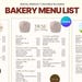 Baker Price List Menu List Template for Bakers Bakery Menu Template ...