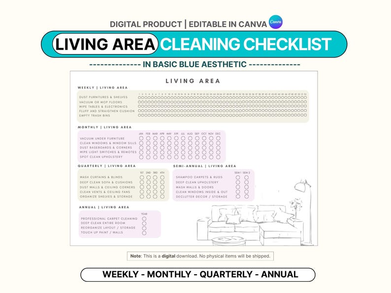 Cleaning Schedule Cleaning Checklist Planner Weekly House Cleaning ...