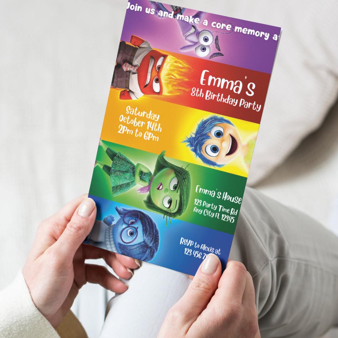 Editable Inside Out Birthday Invitation Template, Printable Birthday ...