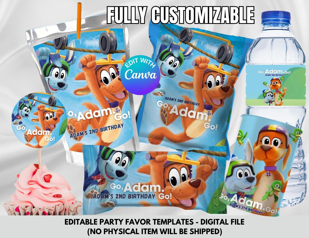 Editable Go Dog Go Party Favors Template, Personalized Chips Bag, Capri ...