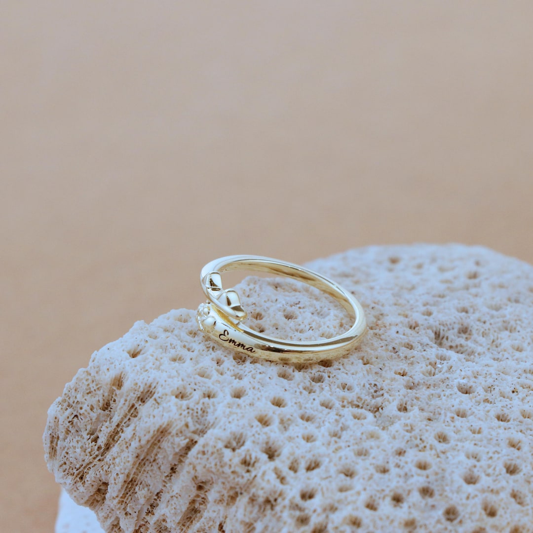 Personalized Cat Name Ring • Cat Jewelry • Cat Gifts • Minimalist Rings ...