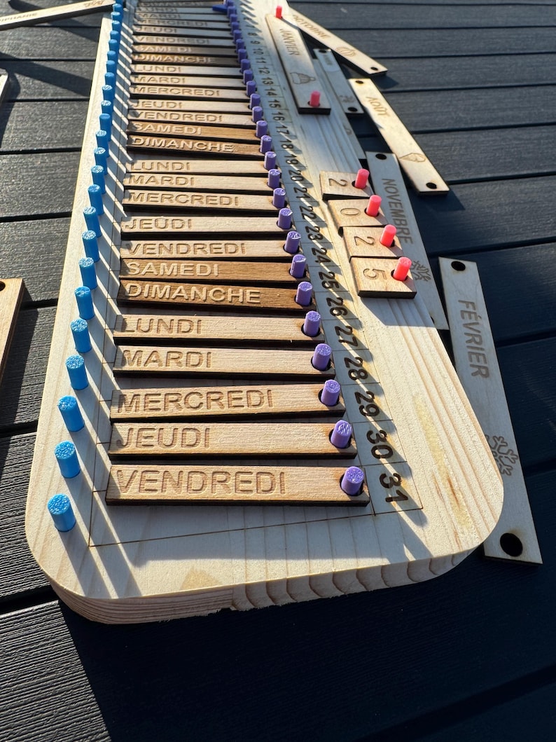 Linear Perpetual Calendar – Montessori Passage of Time | Wooden Wall ...