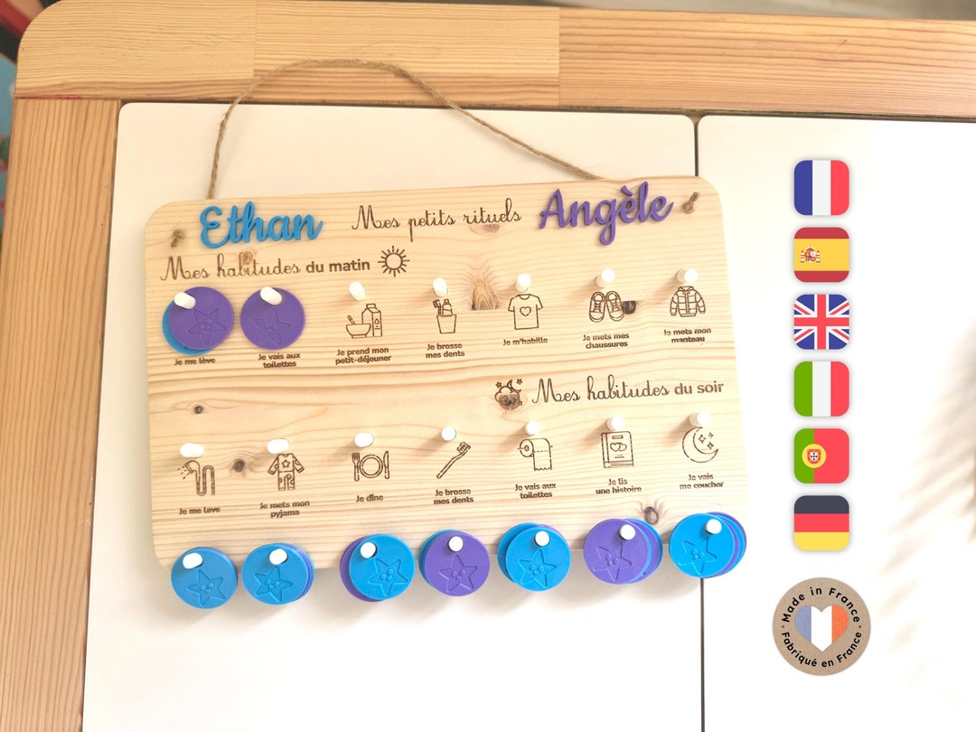 Tableau de routines pour enfants organisateur de rituels quotidiens sur ...
