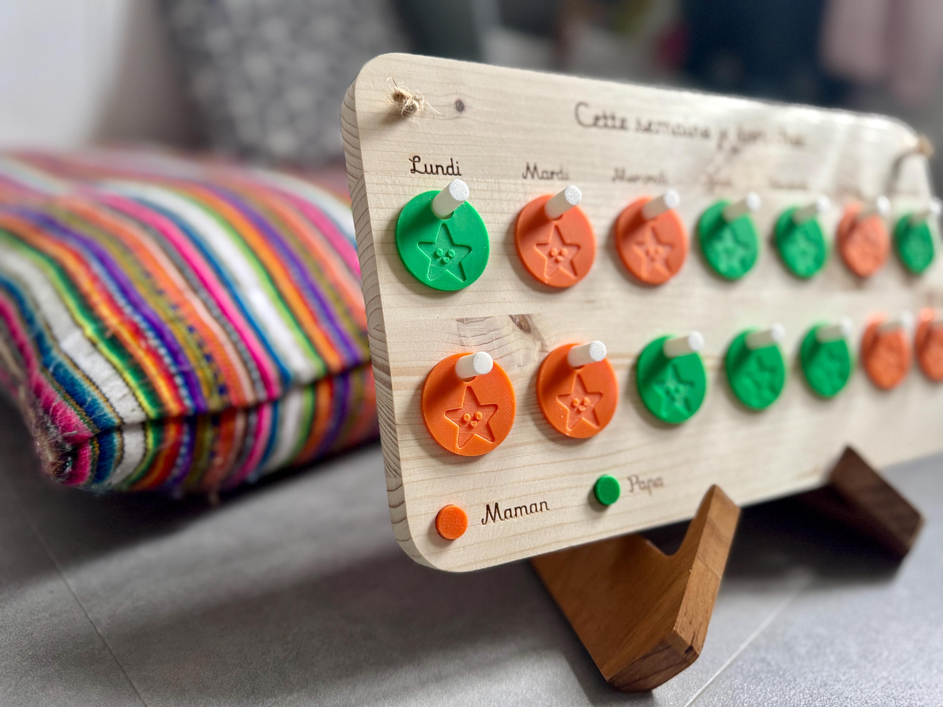 Customizable Kids Sleep Planner Board Wooden Week Schedule With ...