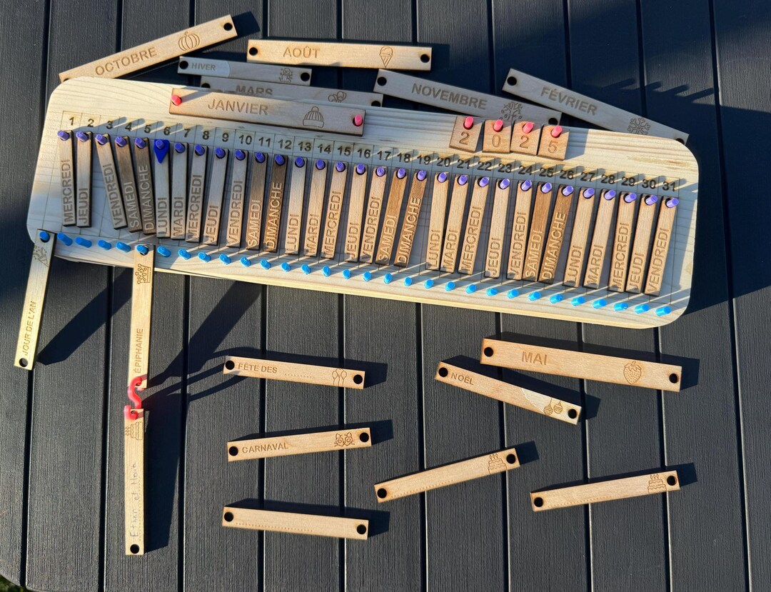 Linear Perpetual Calendar – Montessori Passage of Time | Wooden Wall ...