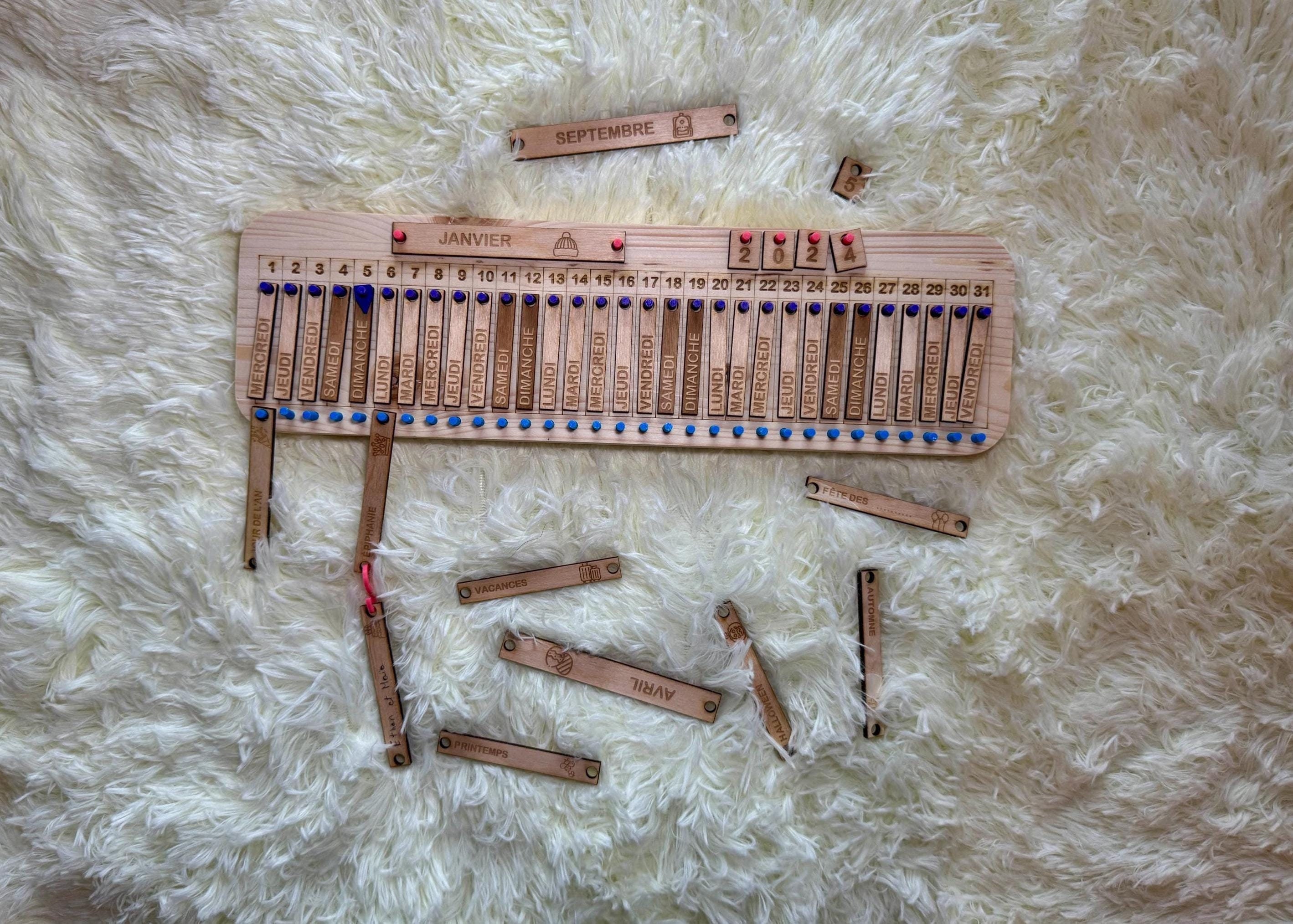 Linear Perpetual Calendar – Montessori Passage of Time | Wooden Wall ...