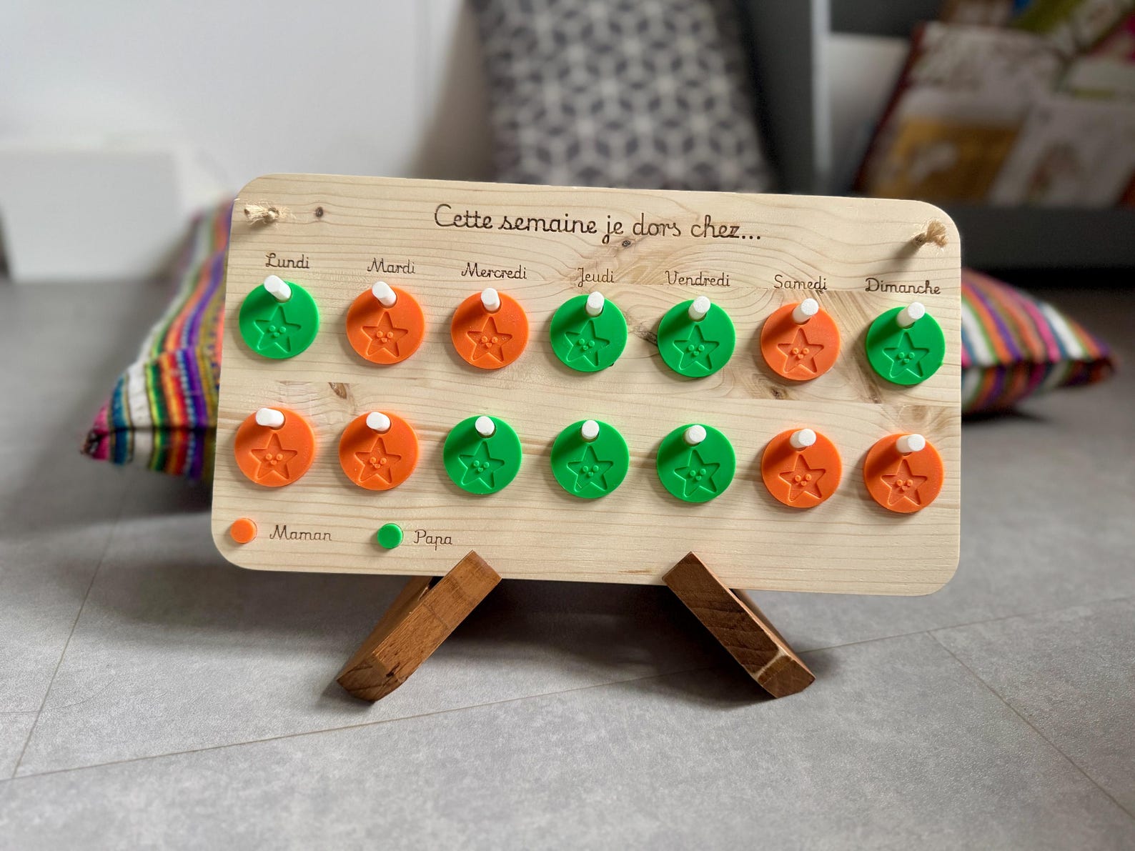 Customizable Kids Sleep Planner Board Wooden Week Schedule With ...