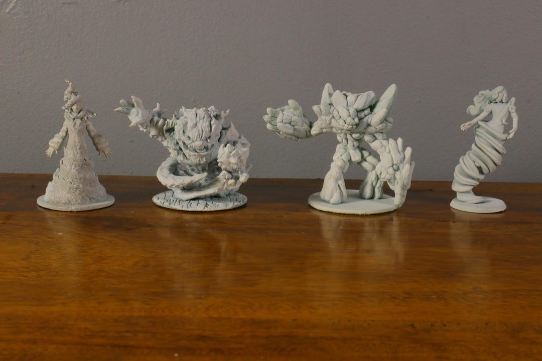 Elemental Minion Summons DND/TTRPG 4 Pack of Medium Miniatures - Etsy