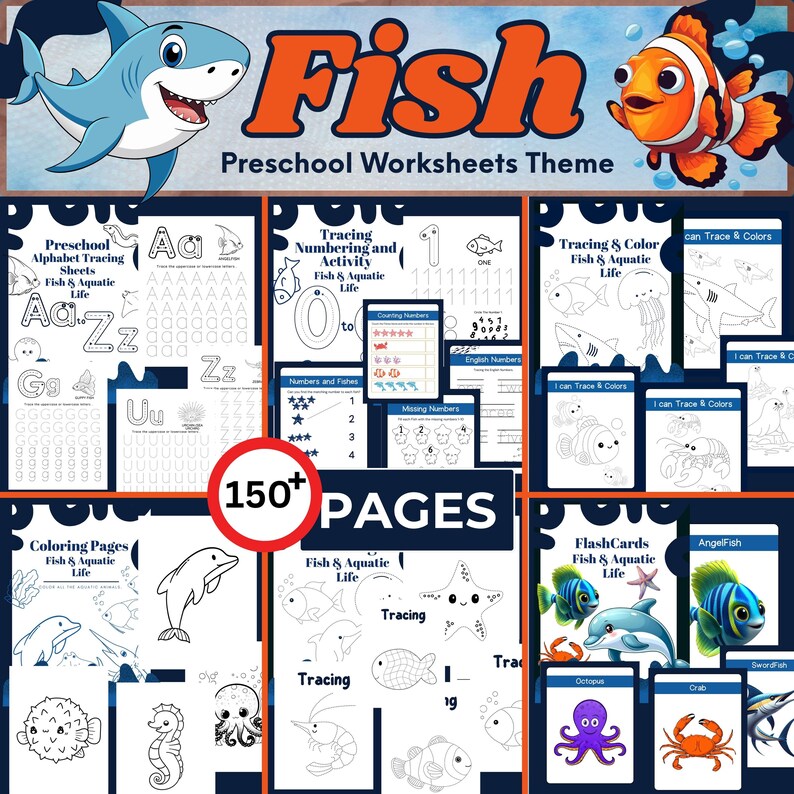 150+ Fish Preschool Worksheets for Kids , Activity Worksheets for ...