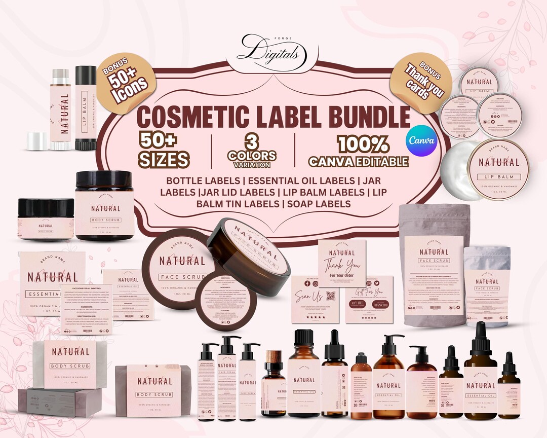 Editable Cosmetic Label Templates, Stylish Cosmetic Product Label ...