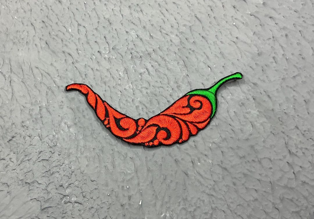 Red Chilli Pepper Embroidered Patch. Iron on or Hook and Loop Patch. - Etsy