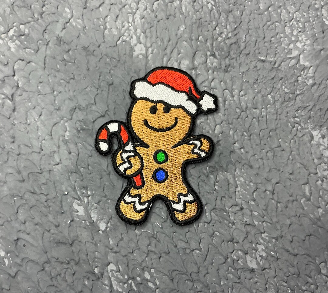 Gingerbread Man Embroidered Patch. Christmas Cookie Iron on Patch. - Etsy