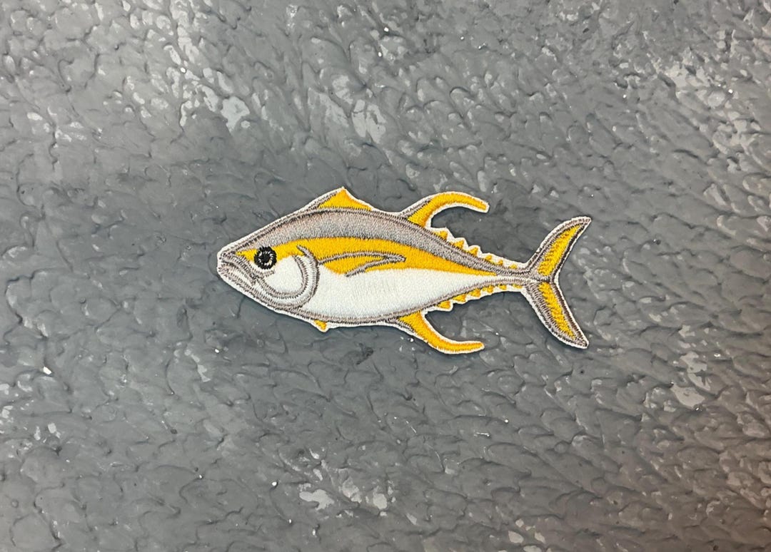Yellowfin Tuna Embroidered Patch. Fish Iron on Patch. - Etsy