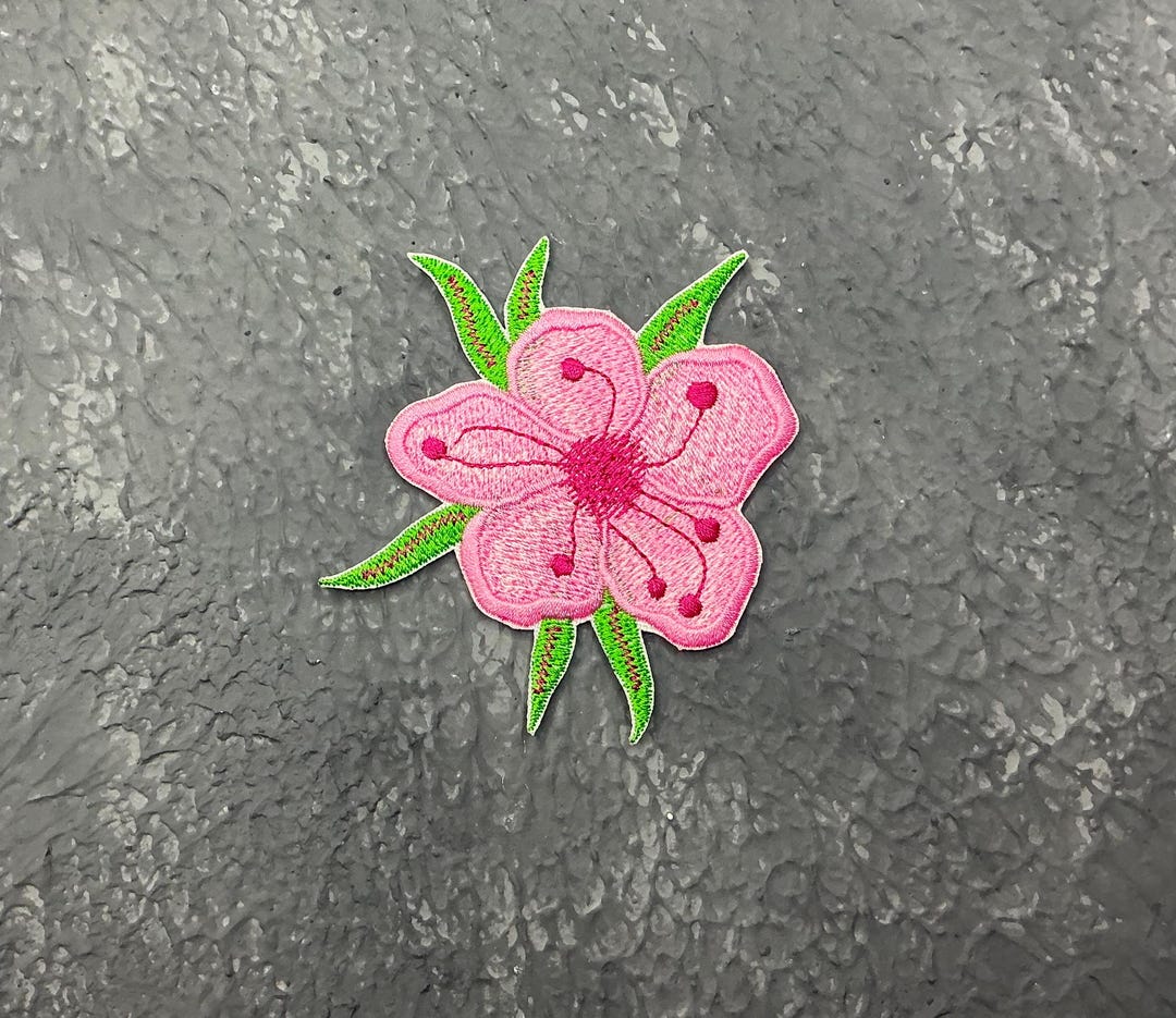 Sakura Flower Patch, Embroidered Patch. Pink Flower Iron on Patch. - Etsy