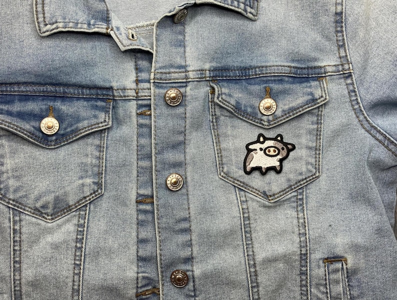 Cow Embroidered Patch. Cow Iron on Patch. Cow Patch for Jeans, Jackets ...