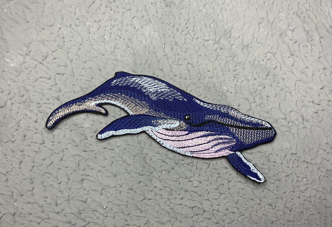 Whale Embroidered Patch. Celestial Whale Iron on Patch - Etsy