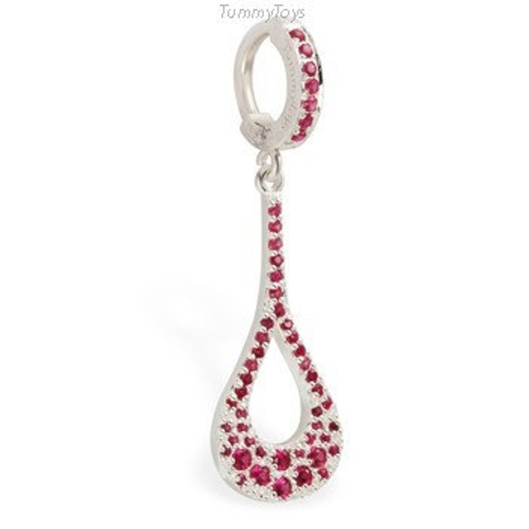 Sterling Silver Hot Pink Belly Button Ring - Tummytoys® Glitterbelly ...