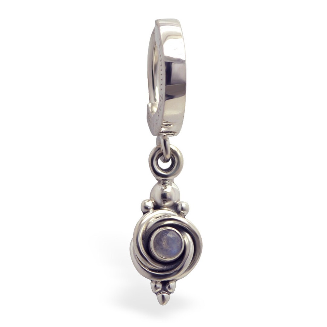 NEW Moonstone Knot Design Charm Sterling Silver Belly Button Ring ...