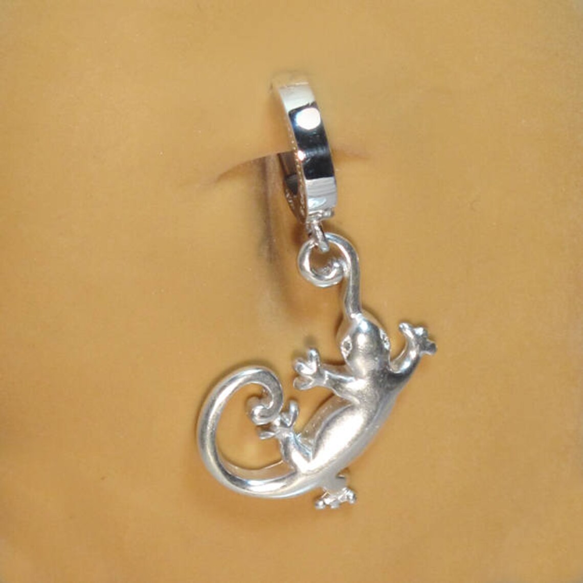 Lizard Belly Ring Silver Belly Ring With Lizard Charm - Etsy