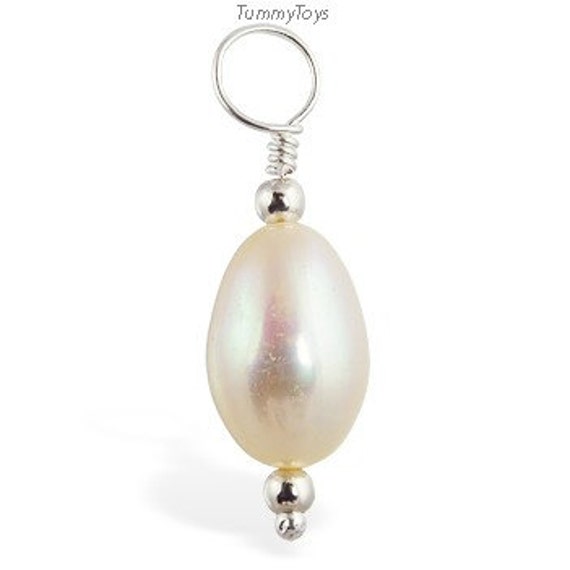 Changeable Pearl Belly Ring Swinger Charm Fits on All Clasps - Etsy