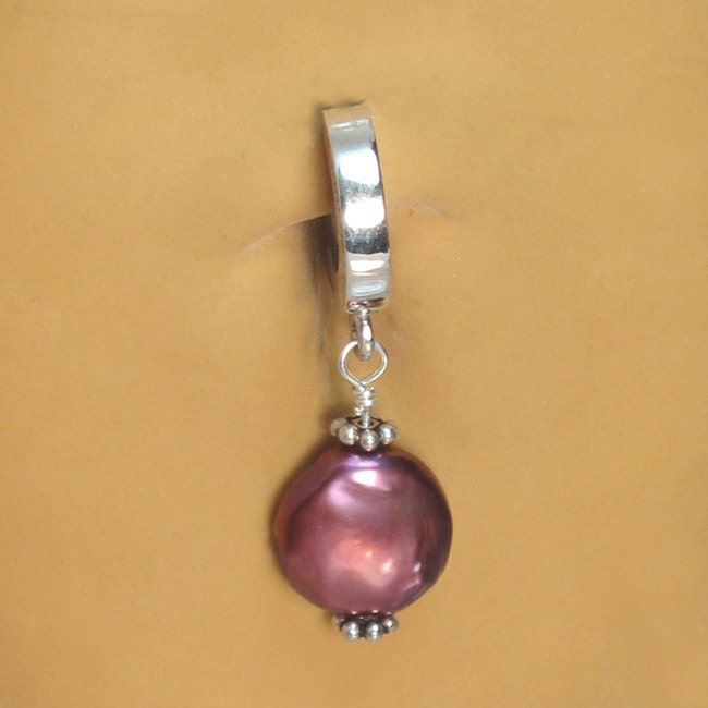 Red Pearl Belly Ring Belly Ring Pearl Dangle Red Belly - Etsy