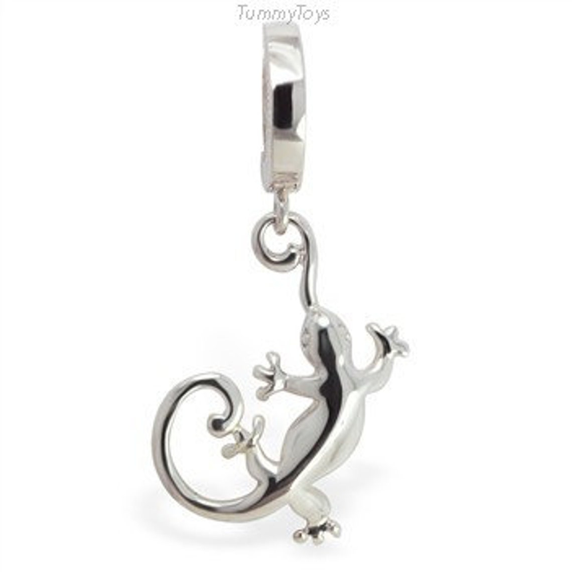 Lizard Belly Ring Silver Belly Ring With Lizard Charm - Etsy
